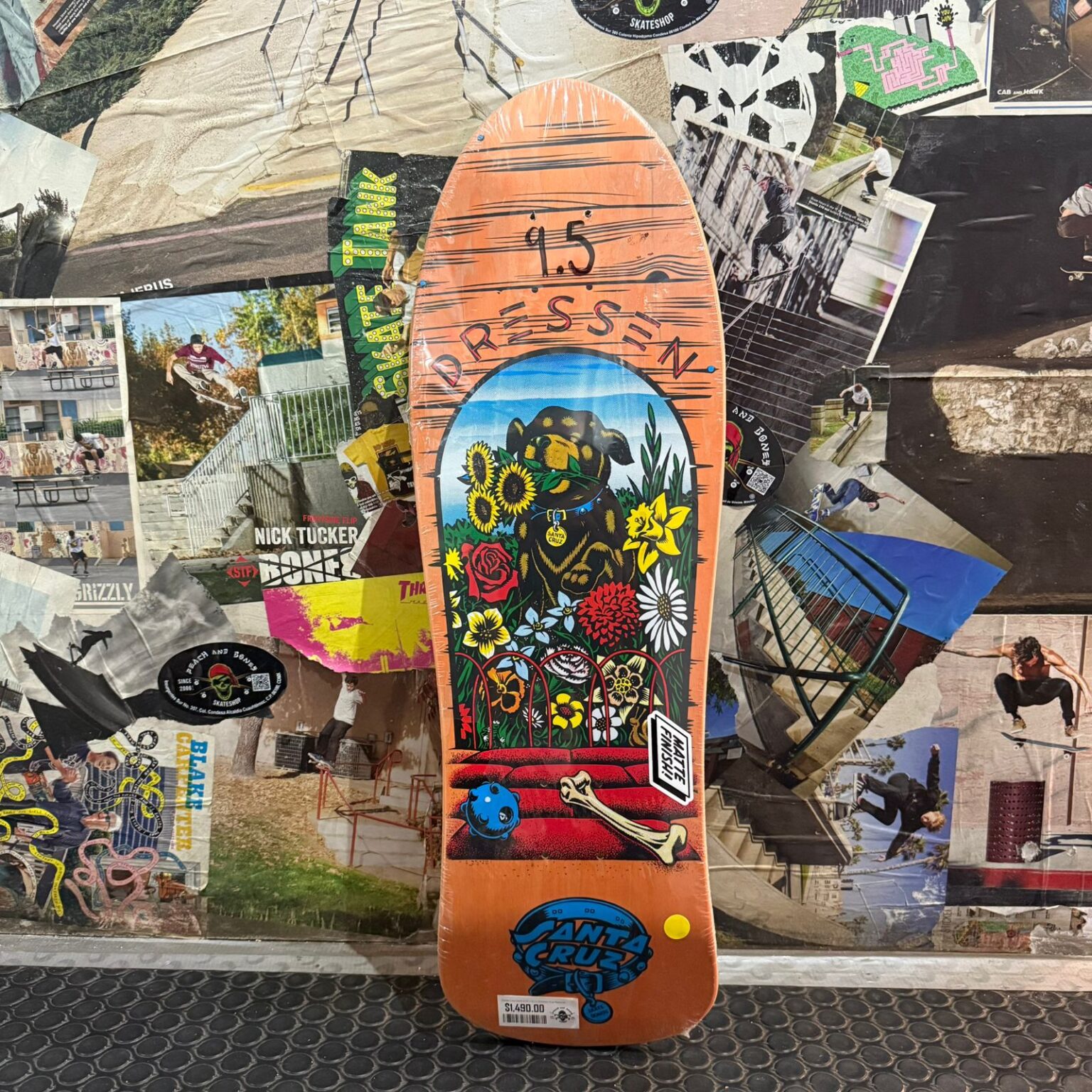 Tabla Santa Cruz 9.50 x 32.10 in Dressen Pup Reissue - Peach and Bones ...