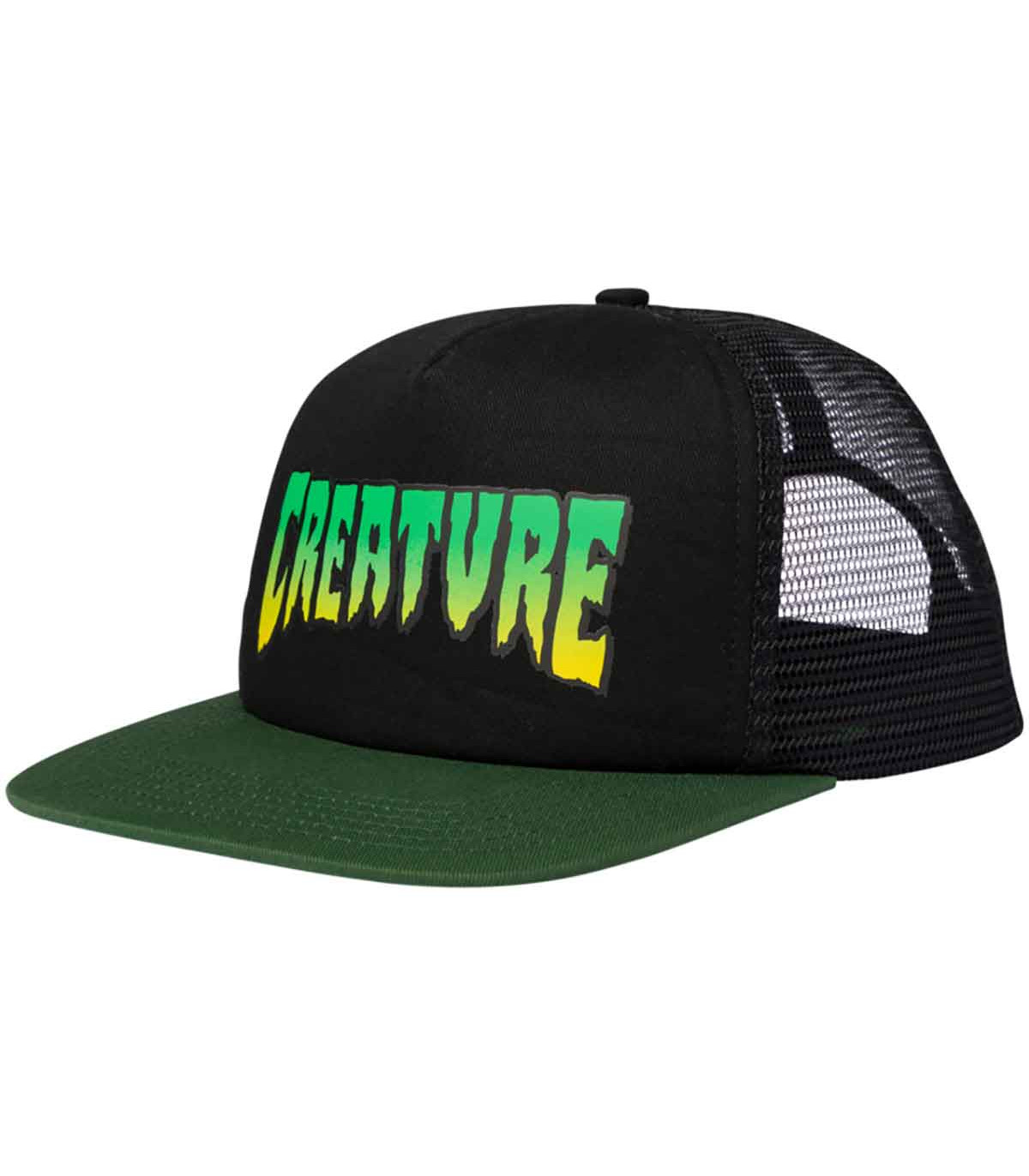 Creature Cap Snapback Trucker Logo Black/Green - Peach and Bones Skateshop