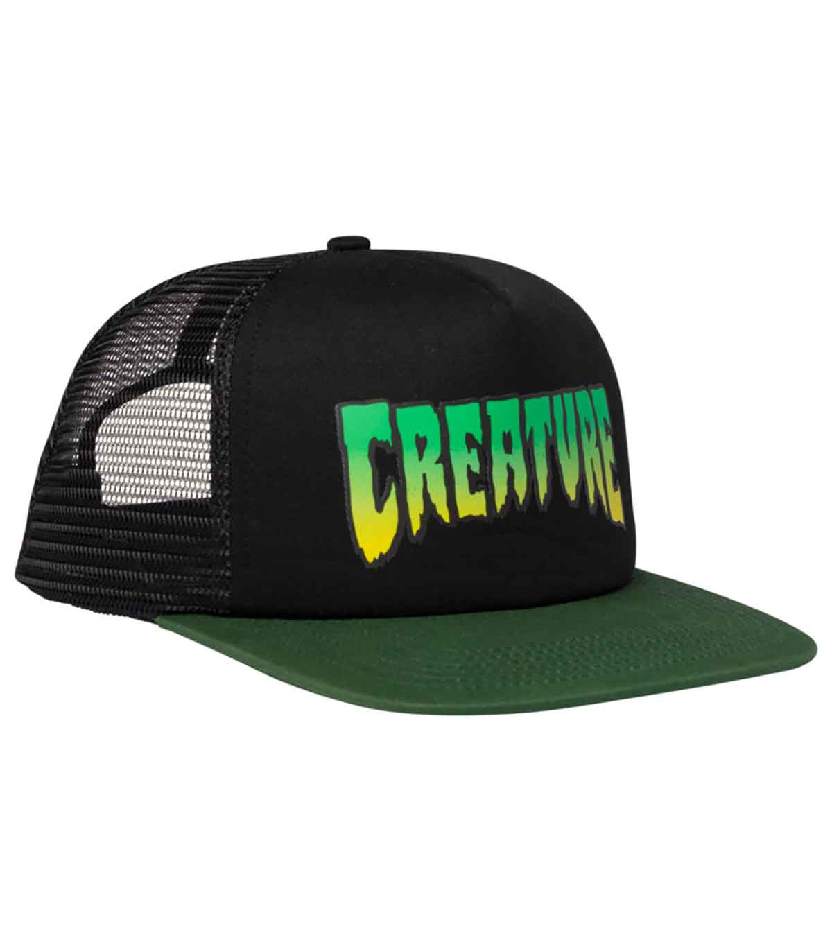 Creature Cap Snapback Trucker Logo Black/Green - Peach and Bones Skateshop