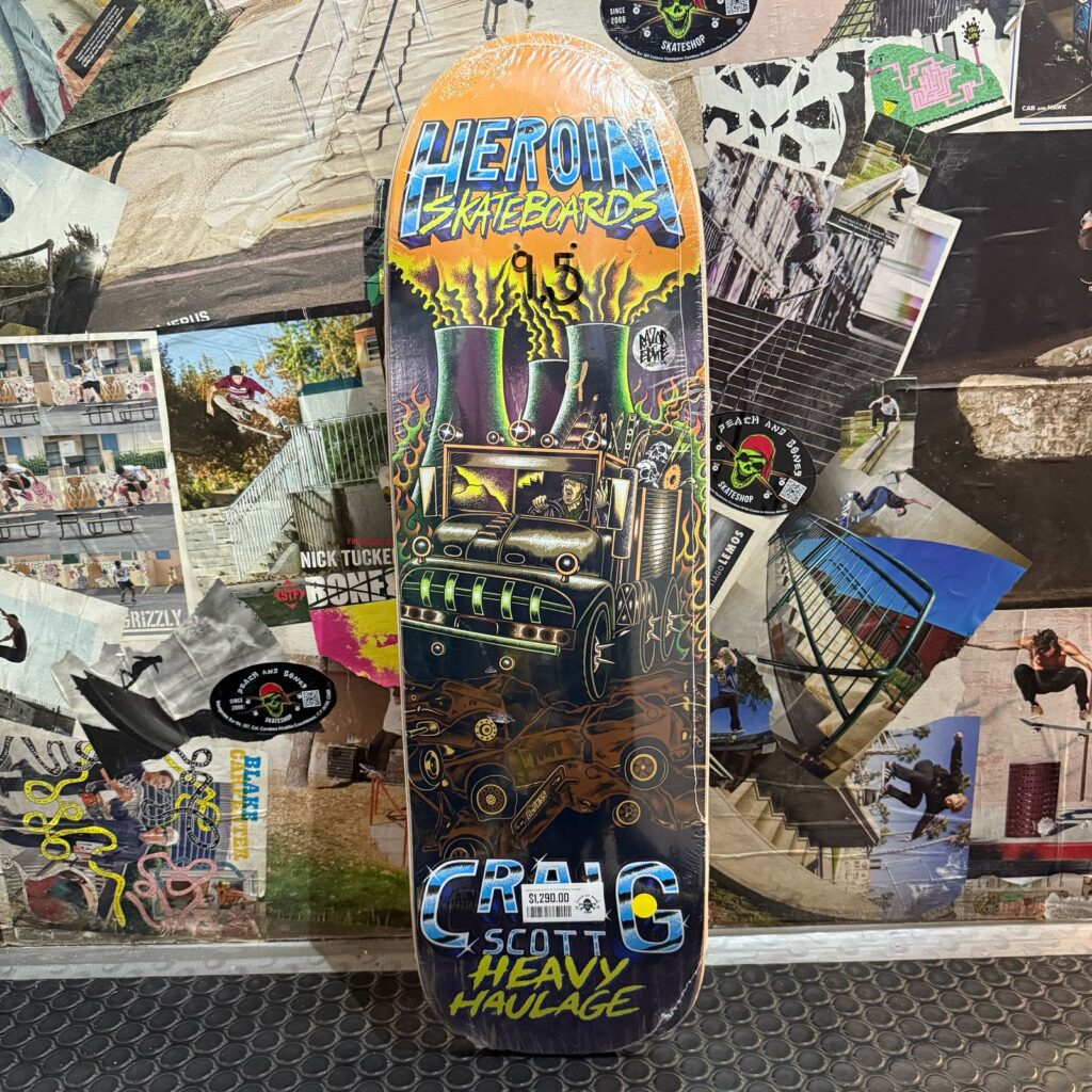 Tabla Heroin 9.50 x 32.20 in CQ Heavy Haulage - Peach and Bones Skateshop