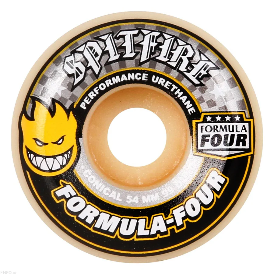 Spitfire Wheels 54mm F4 99D Conical (Yellow Print) - Peach and Bones ...