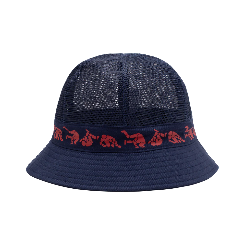 Hockey Bucket Hat Fall Guy Mesh Blue - Peach and Bones Skateshop