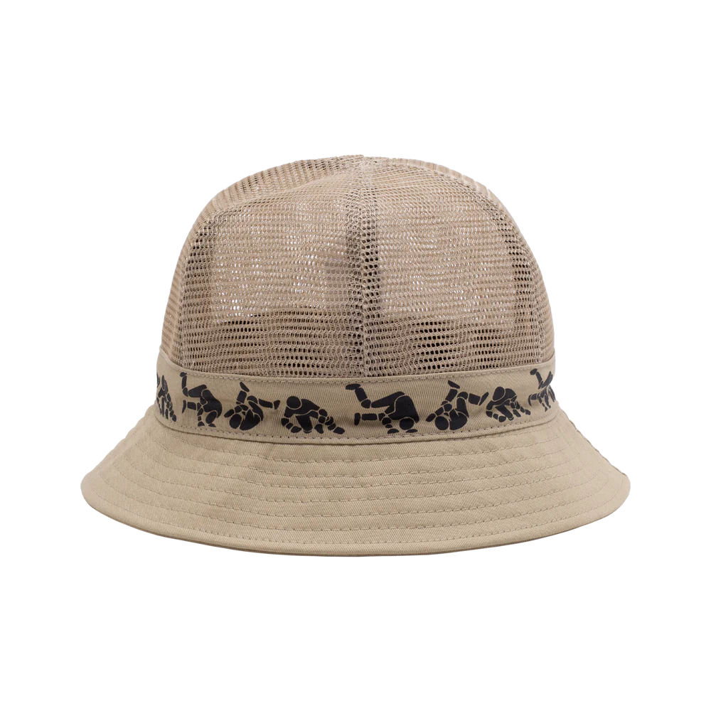 Hockey Bucket Hat Fall Guy Mesh Khaki - Peach and Bones Skateshop