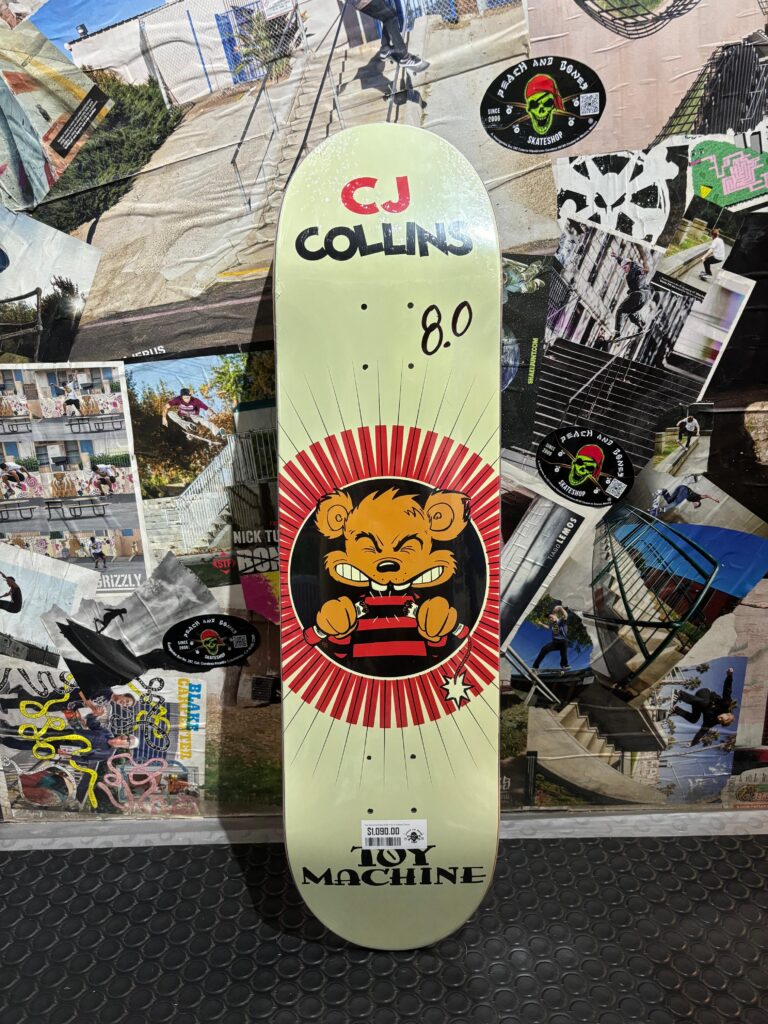 Tabla Toy Machine 8.00 x 31.60 in Collins Toons - Peach and Bones Skateshop