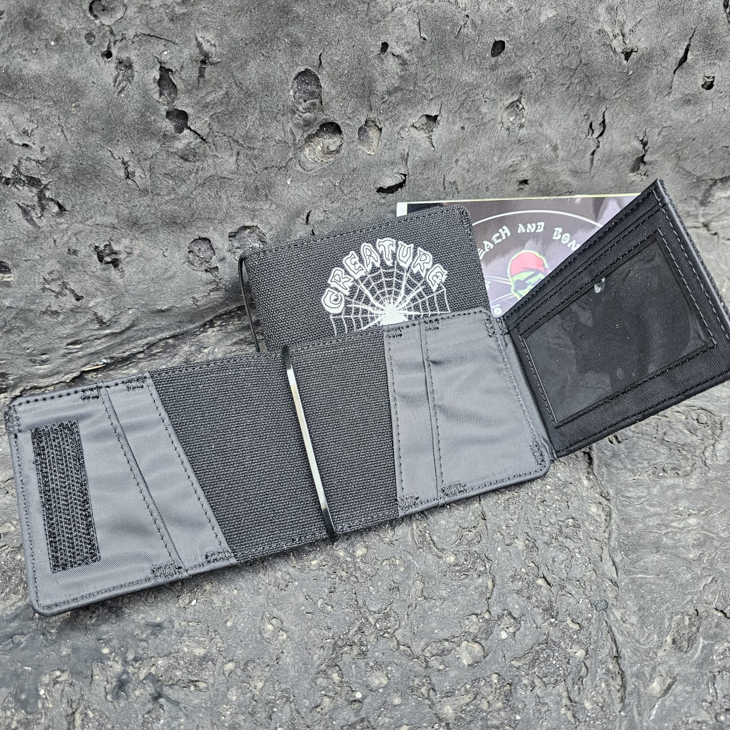 Creature Wallet Web Tri-Fold - Peach and Bones Skateshop