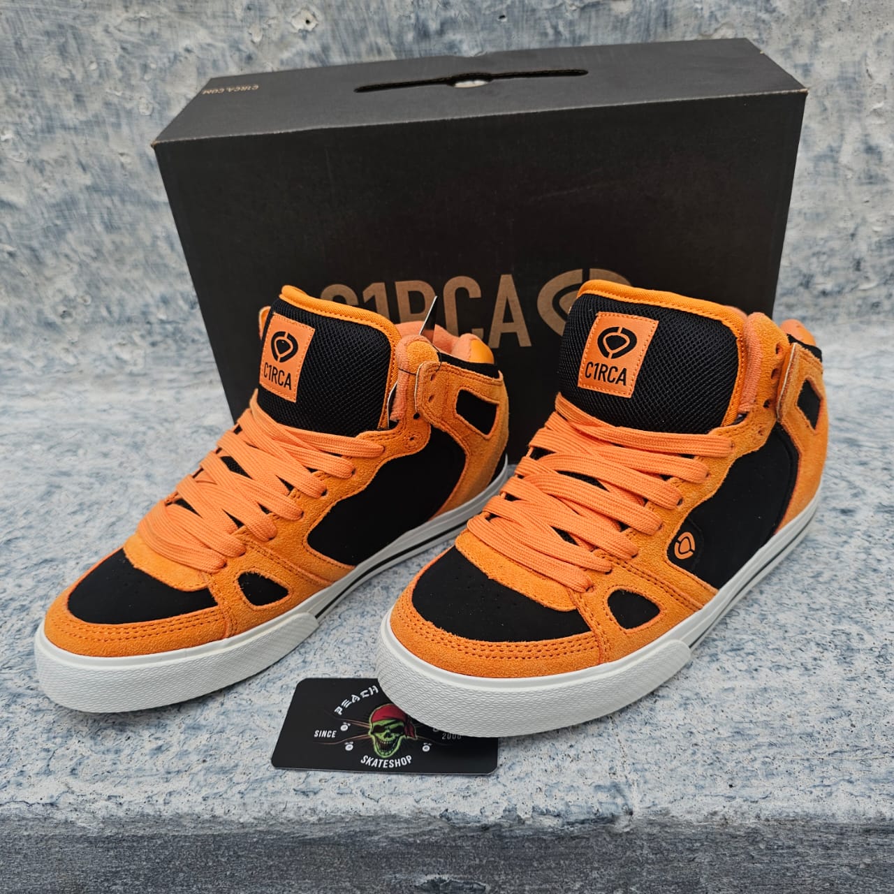 Circa Shoes 99 Vulc Hi Orange/Black - Peach and Bones Skateshop