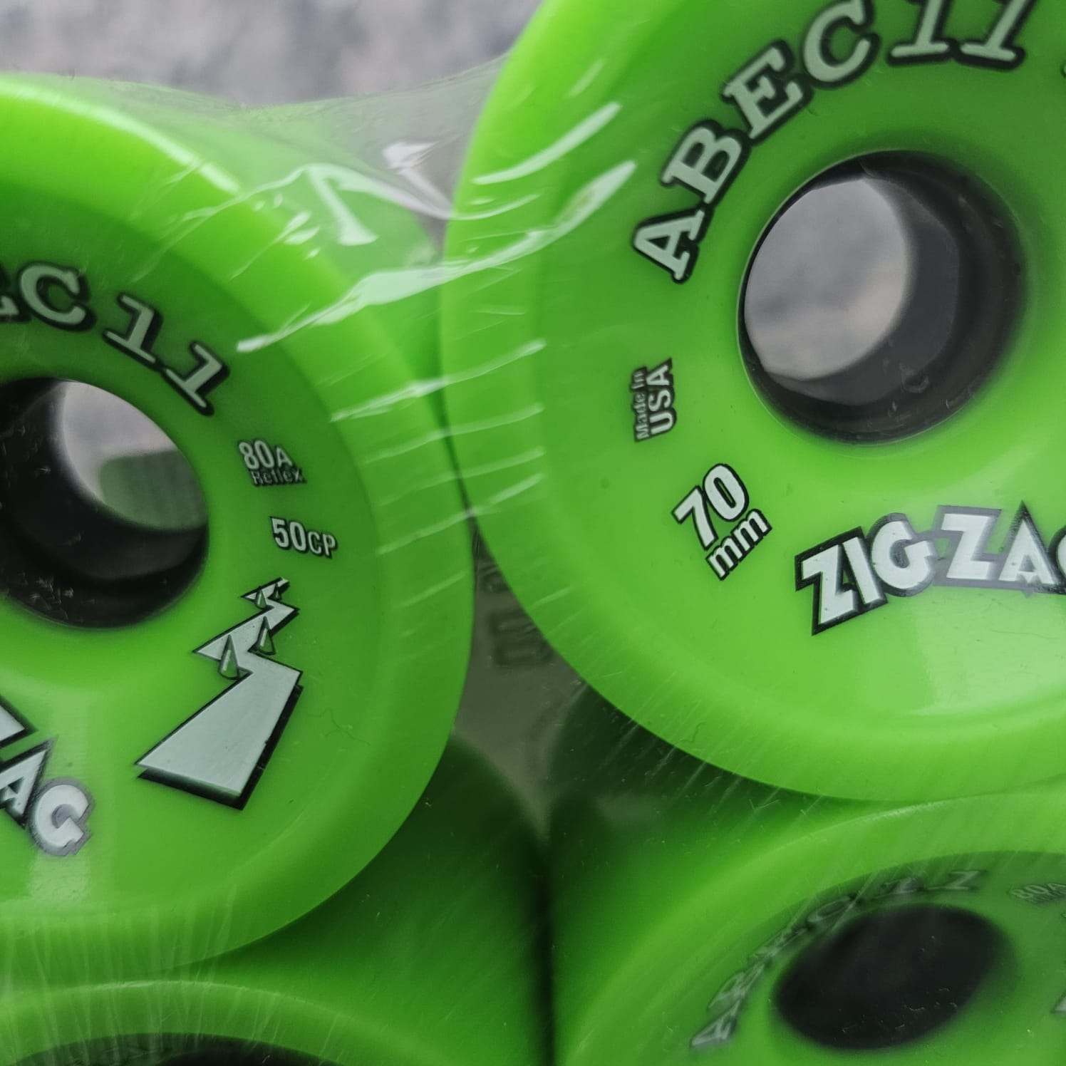 Abec 11 Wheels 70mm 80a Zigzags - Peach and Bones Skateshop