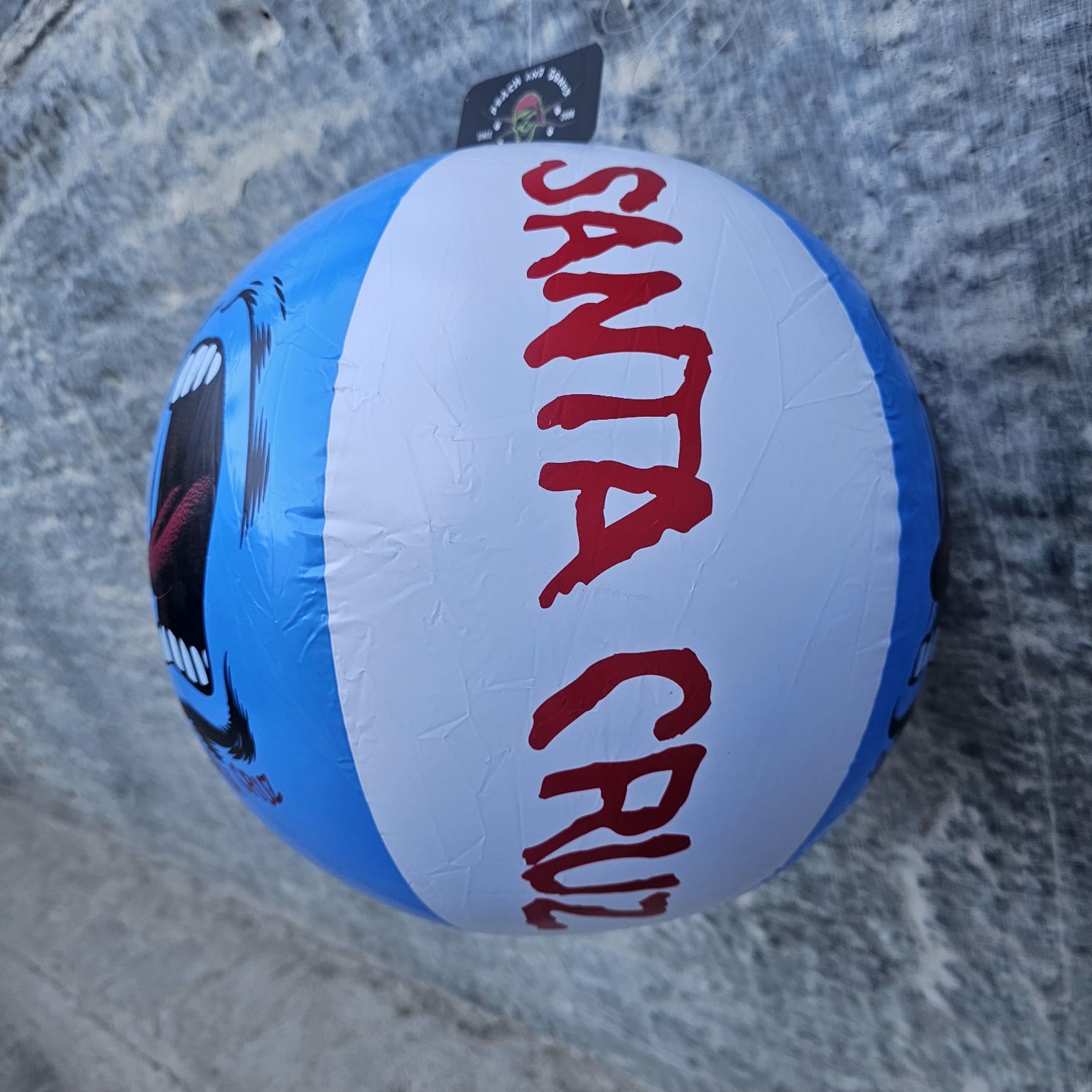 Santa Cruz Ball Screaming Mouth Beach Ball Blue - Peach and Bones Skateshop