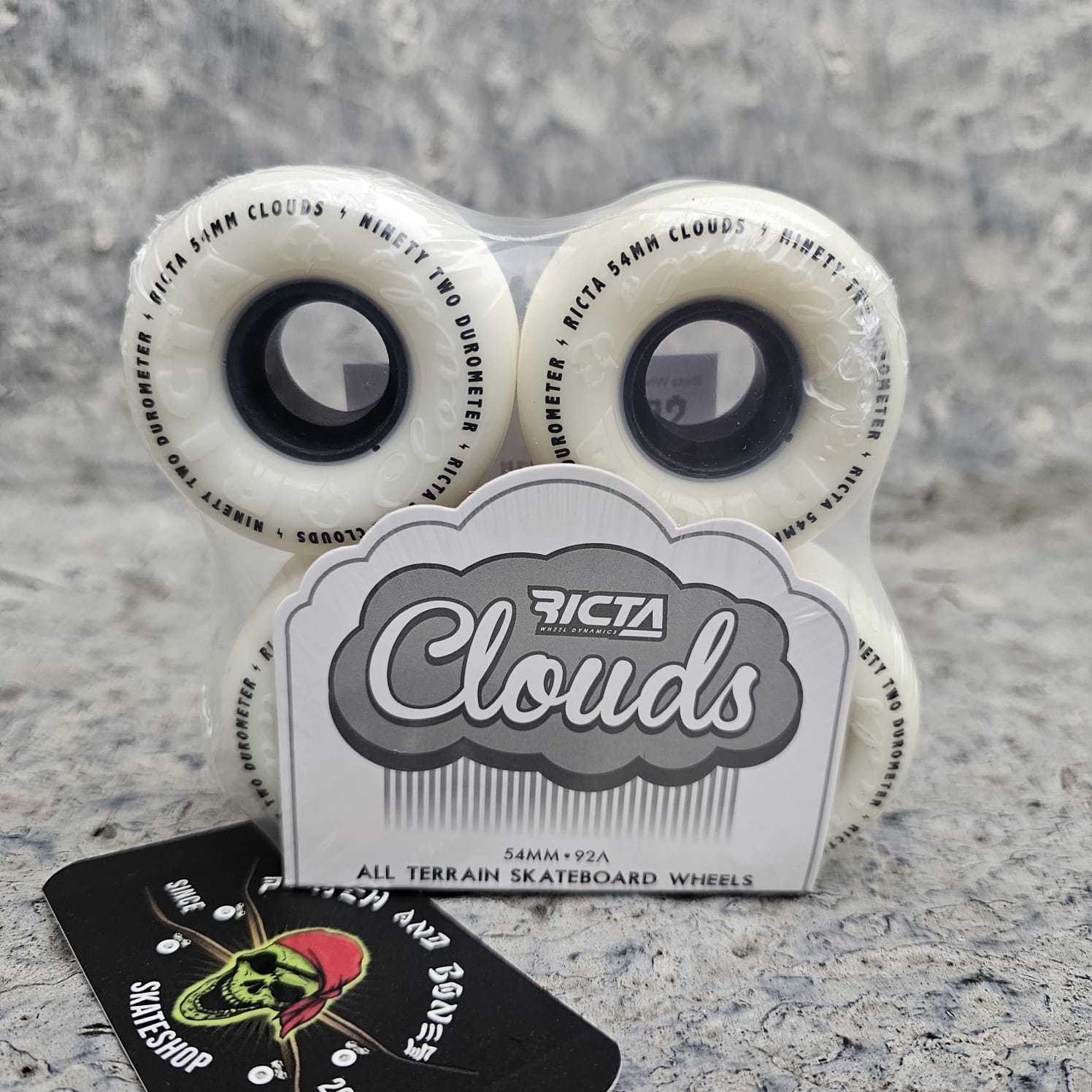 Ricta Wheels 54mm 92a Clouds Black - Peach and Bones Skateshop