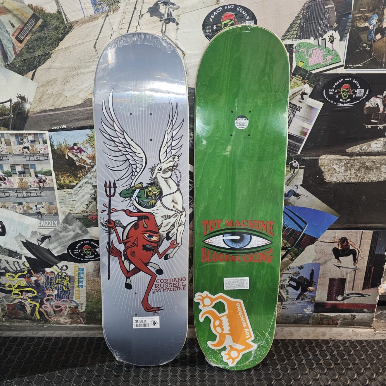 Tabla Toy Machine 8.00 x 32.00 in Cordano Pegasus - Peach and Bones ...