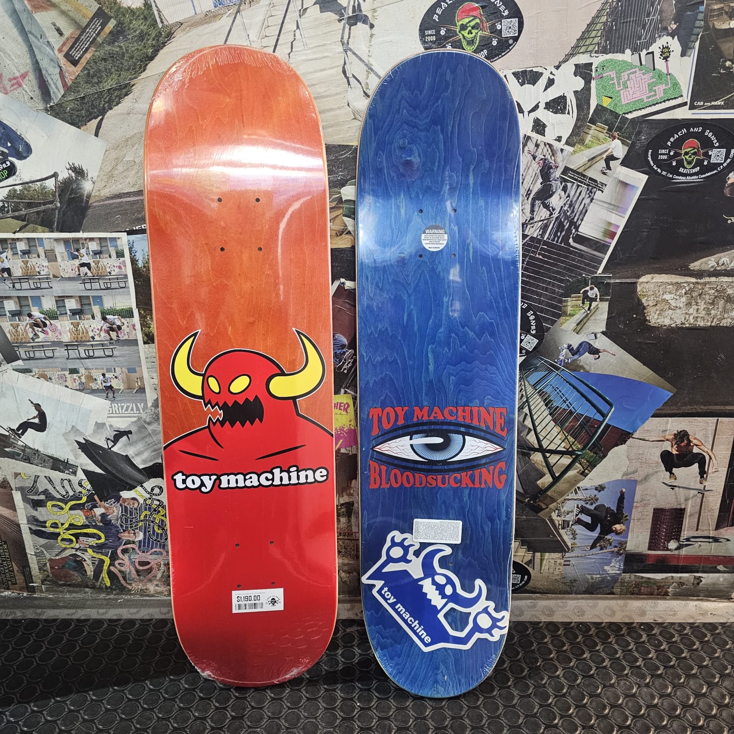 Tabla Toy Machine 8.00 x 32.00 in Monster - Peach and Bones Skateshop