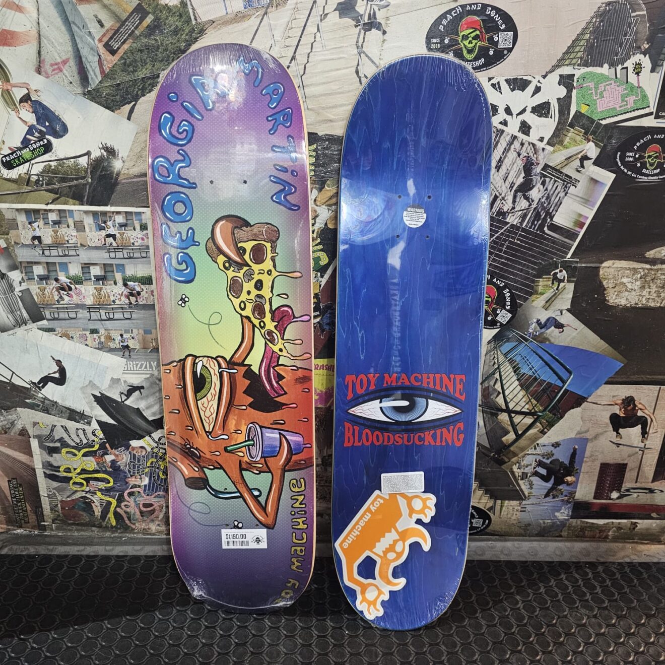 Tabla Toy Machine 8.00 x 32.00 in Martin Pizza - Peach and Bones Skateshop